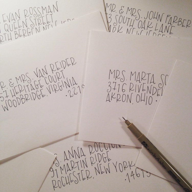 Hand Calligraphy Envelope Addressing in by Calligraphesque on Etsy