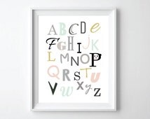 ABC Poster print - Panda- Nursery Alphabet, ABC wall art, Nursery Decor ...