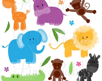 Birthday Party Animals Clipart Clip Art Zoo Safari Jungle