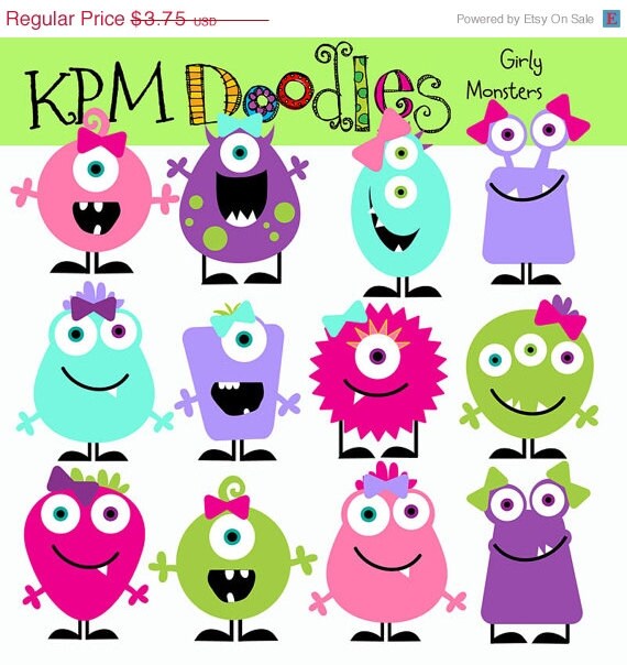 25% OFF KPM Girly Monsters by kpmdoodles on Etsy