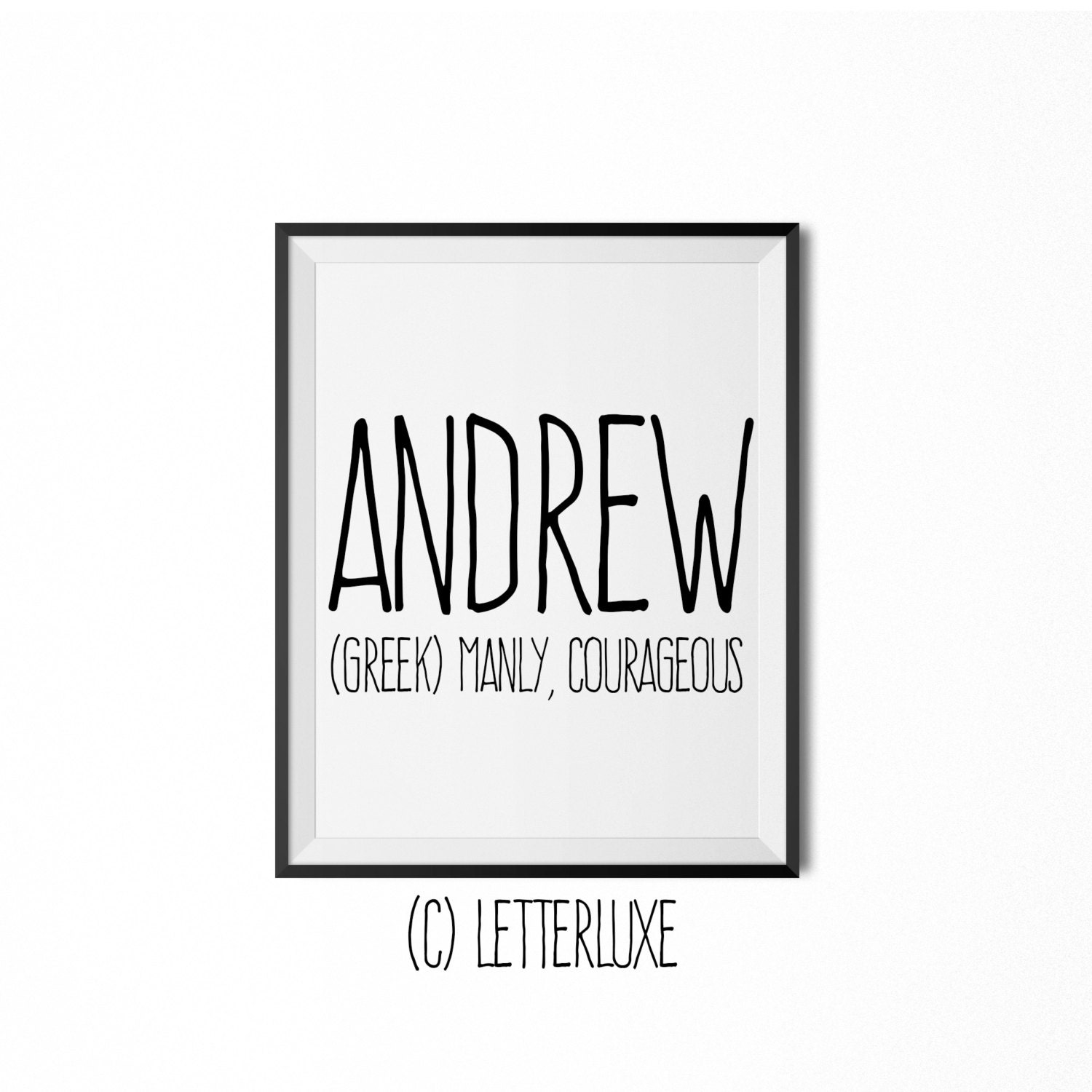Andrew Name Meaning Printable Nursery Art Baby by LetterLuxe