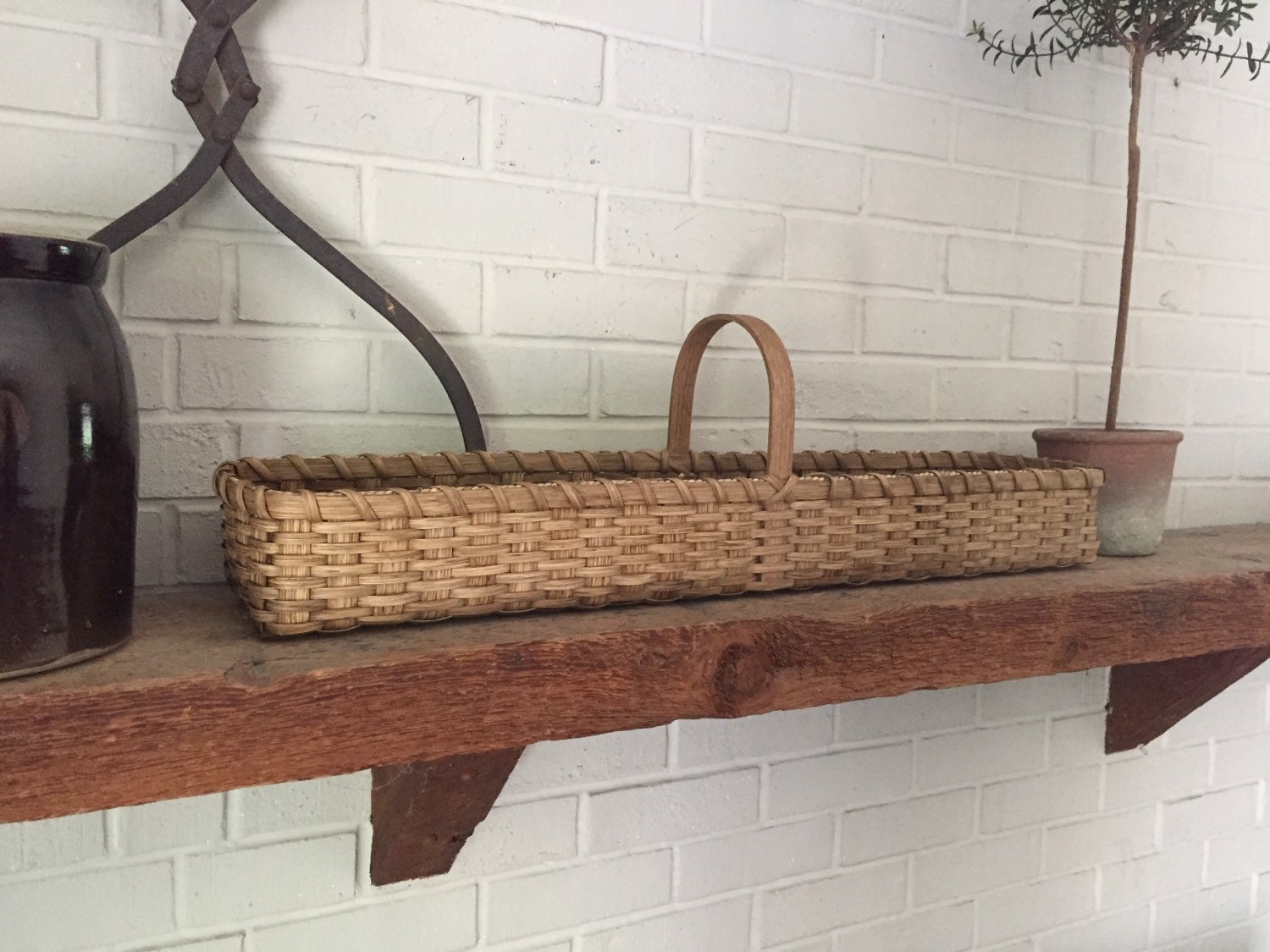 Mantel Basket Display Basket Long and Narrow Basket Skinny