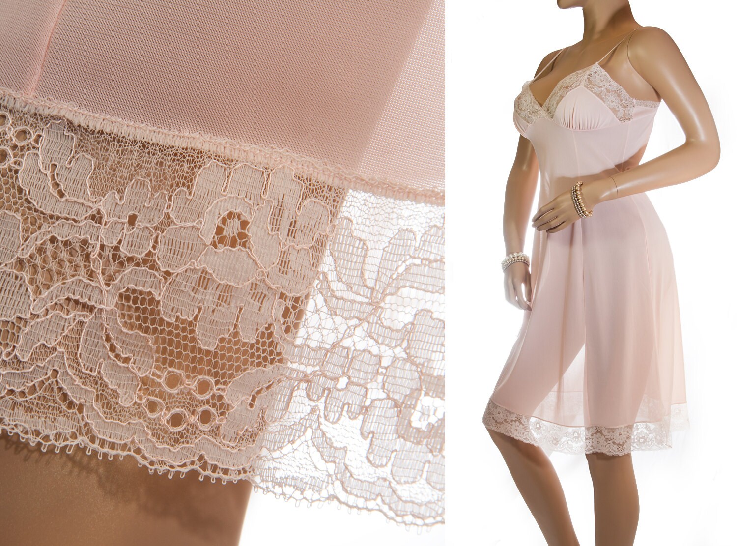 Adorable Elastisana Sheer Palest Peach Silky Soft Nylon And