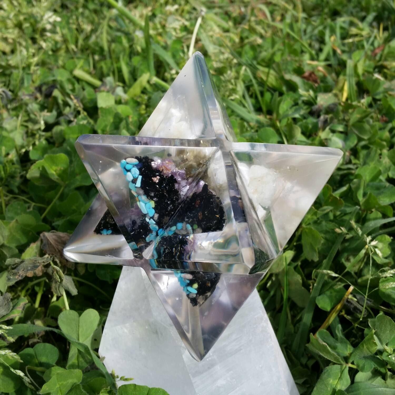 Crystal Nested Merkaba Star Tetrahedron by Orgonix23Orgonite