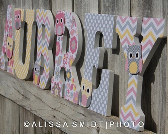 Custom Nursery Wooden Letters Nursery Decor Baby Nautical