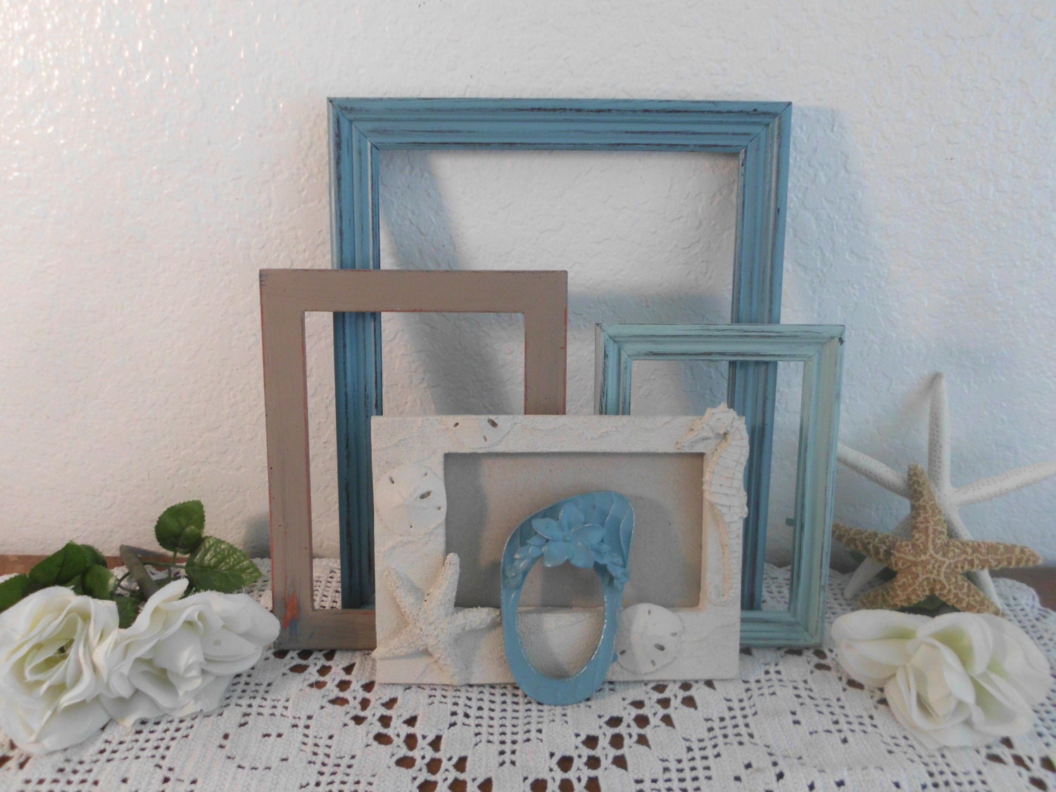 Beach Cottage Frame Set Coastal Seaside by ElegantSeashore on Etsy