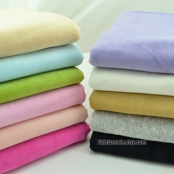 Pastel Cotton Fabric VELVET Fabric Baby Fabric Soft by fabricmade