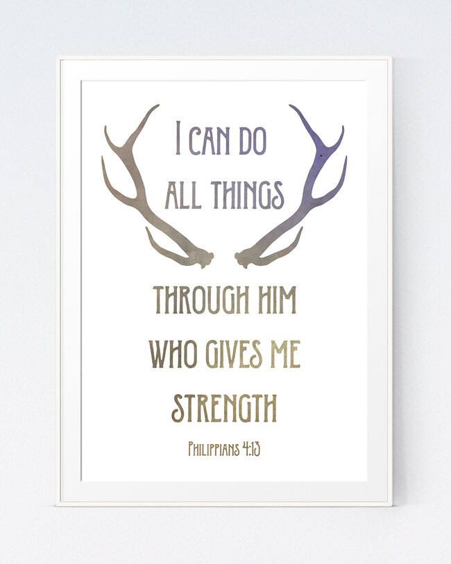 Deer Antler Bible Verse Modern Christian Art Scripture