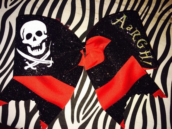 Pirate Cheer Bow by SizeMattersCheerBows on Etsy