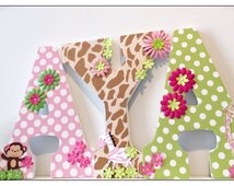 Jungle Jill. Safari Brights. Nursery wall Letters for Girl's Nursery or ...
