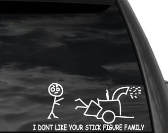 Funny Stick Figure Window Decal 10x10 in white by FamilyGraphix