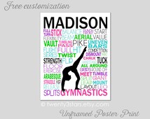Popular items for gymnastics poster on Etsy