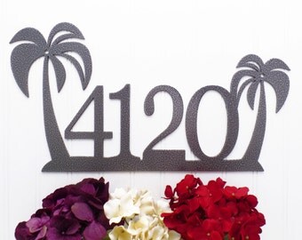 Vertical Outdoor House Number Metal Sign 3 by RefinedInspirations