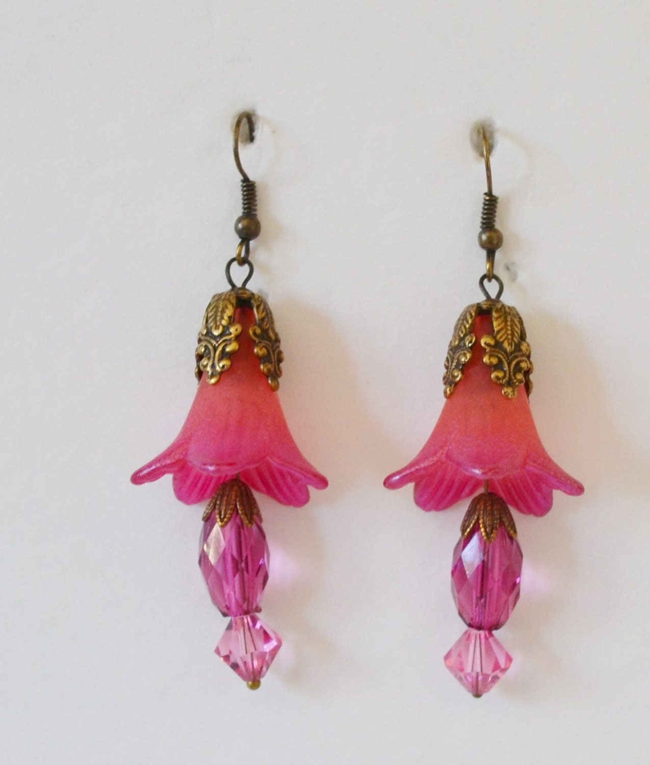 Hand Dyed Lucite Flower Earrings By Bluelicorice On Etsy
