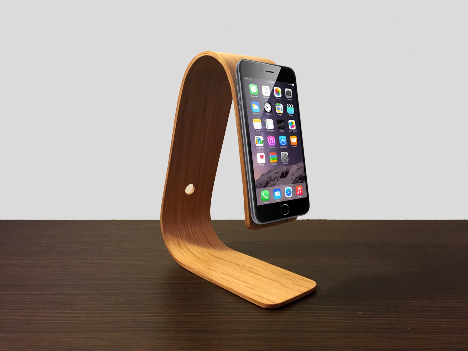 iPhone 7 and 7 Plus bent plywood stand docking station dock