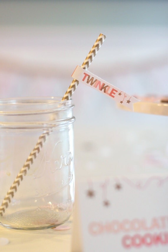 Printable straw tags Straw flags Twinkle Twinkle Little