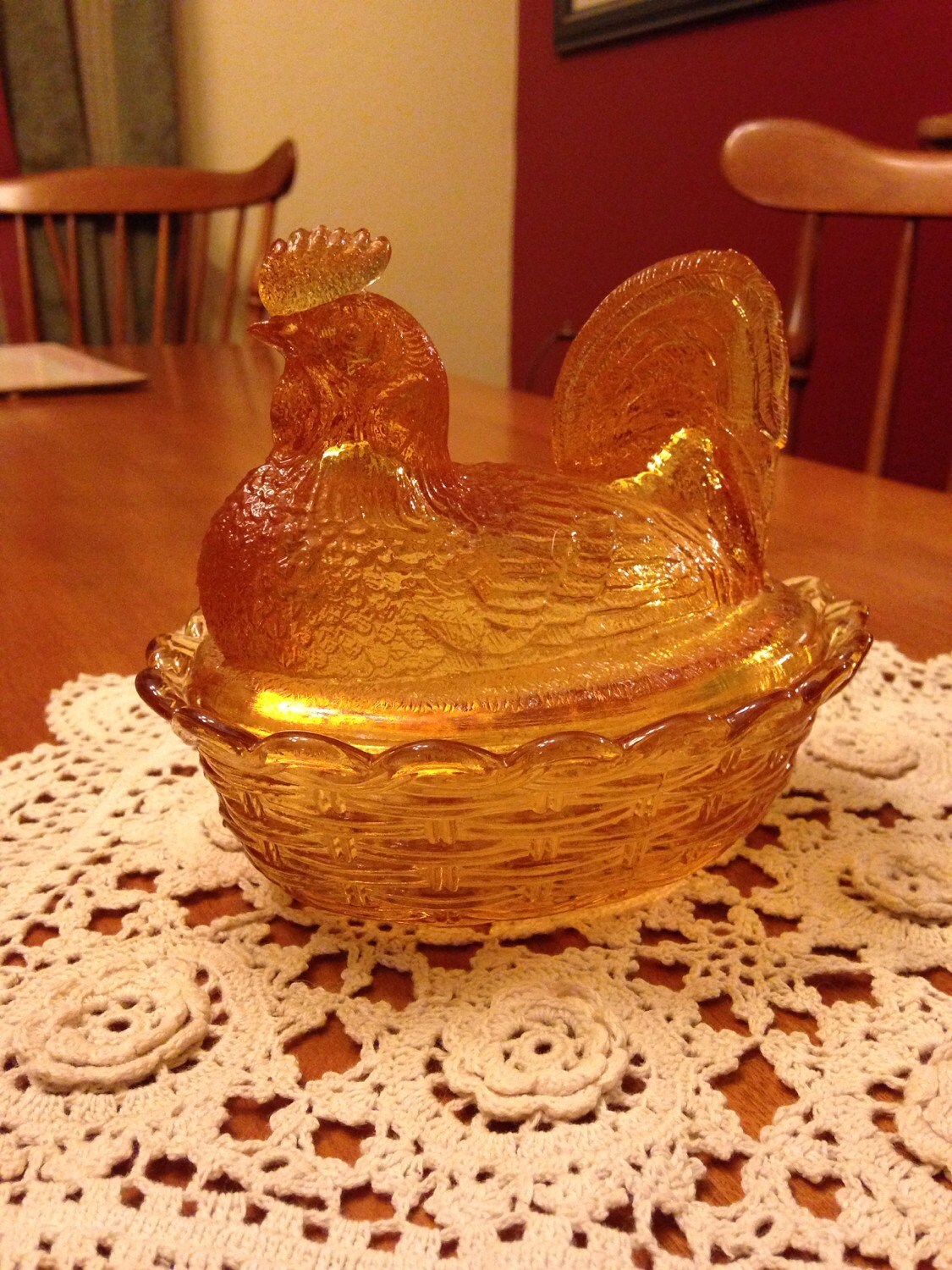 Amber Glass Nesting Hen Dish – Haute Juice