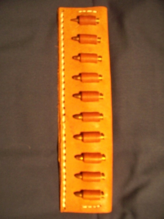 Leather Cartridge Belt slide holder .22 s l lr .17 mac 2