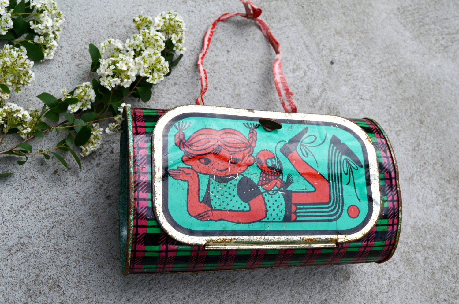 Vintage green metal box, Tin Case Box ,USSR Soviet Collectible, Multi ...