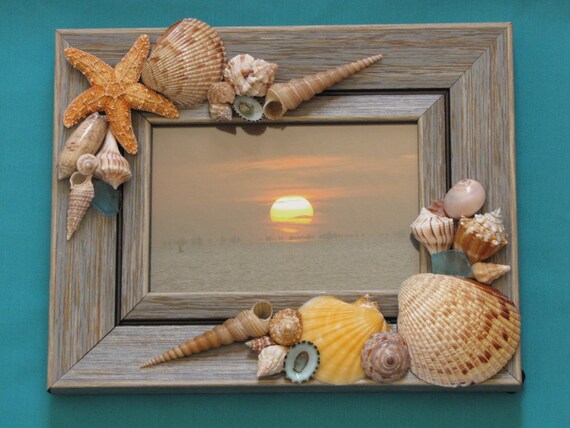Seashell Photo Frame, Shell Picture Frame, Beach Decor, Beach Frame ...