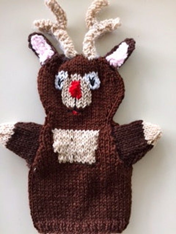 Rudolf the red nose reindeer puppet handmade reindeer doll