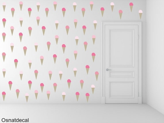 Free Shipping Ice Cream Wall Decal 85 Shades Of Pink Color