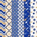 Premium Boho Gold Glitter Digital Paper in Royal Blue Gold