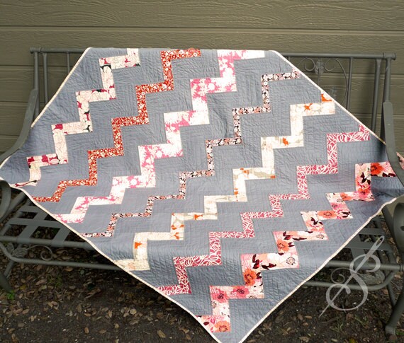 Items similar to Streak of Lightning: A Chevron Quilt Pattern on Etsy