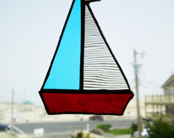Stained glass boat | Etsy