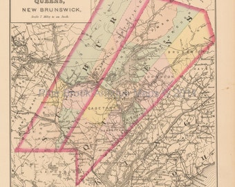 Popular items for new brunswick map on Etsy