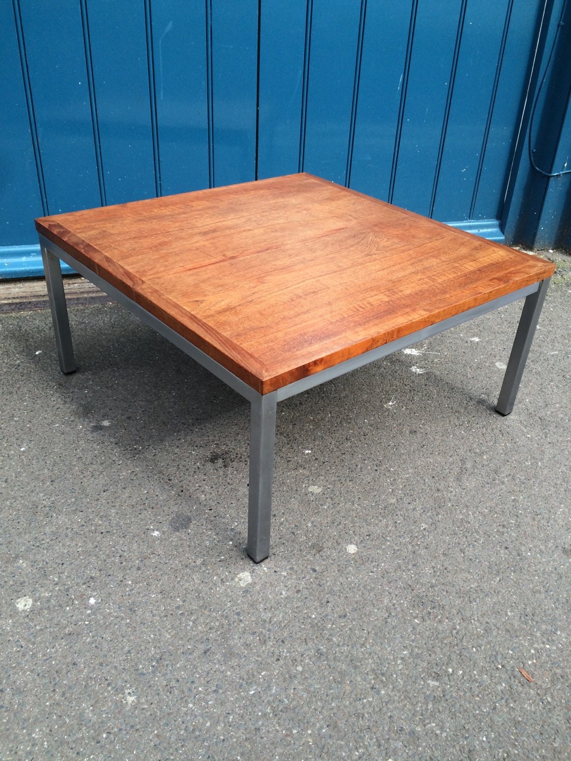 Vintage/Retro 1970’s Solid Teak Topped Coffee Table on Chrome Legs ...