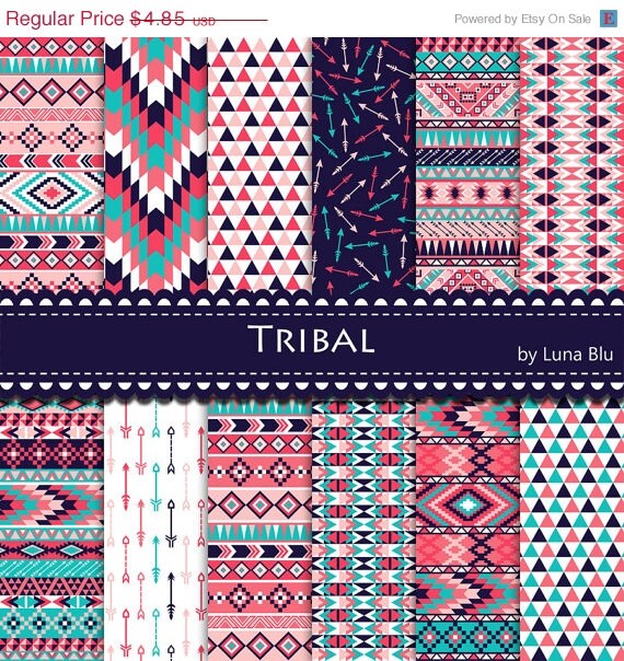 New Item added to my shop:60% OFF Tribal Digital Paper: “Tribal ...