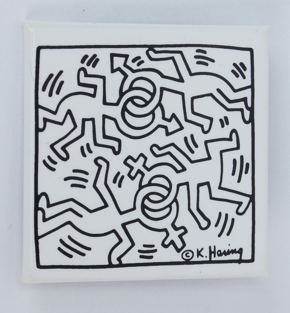 Keith Haring Vintage 1980s Very Rare White Heritage of Pride Button Pin ...