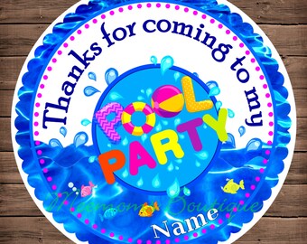 Pool party stickers | Etsy