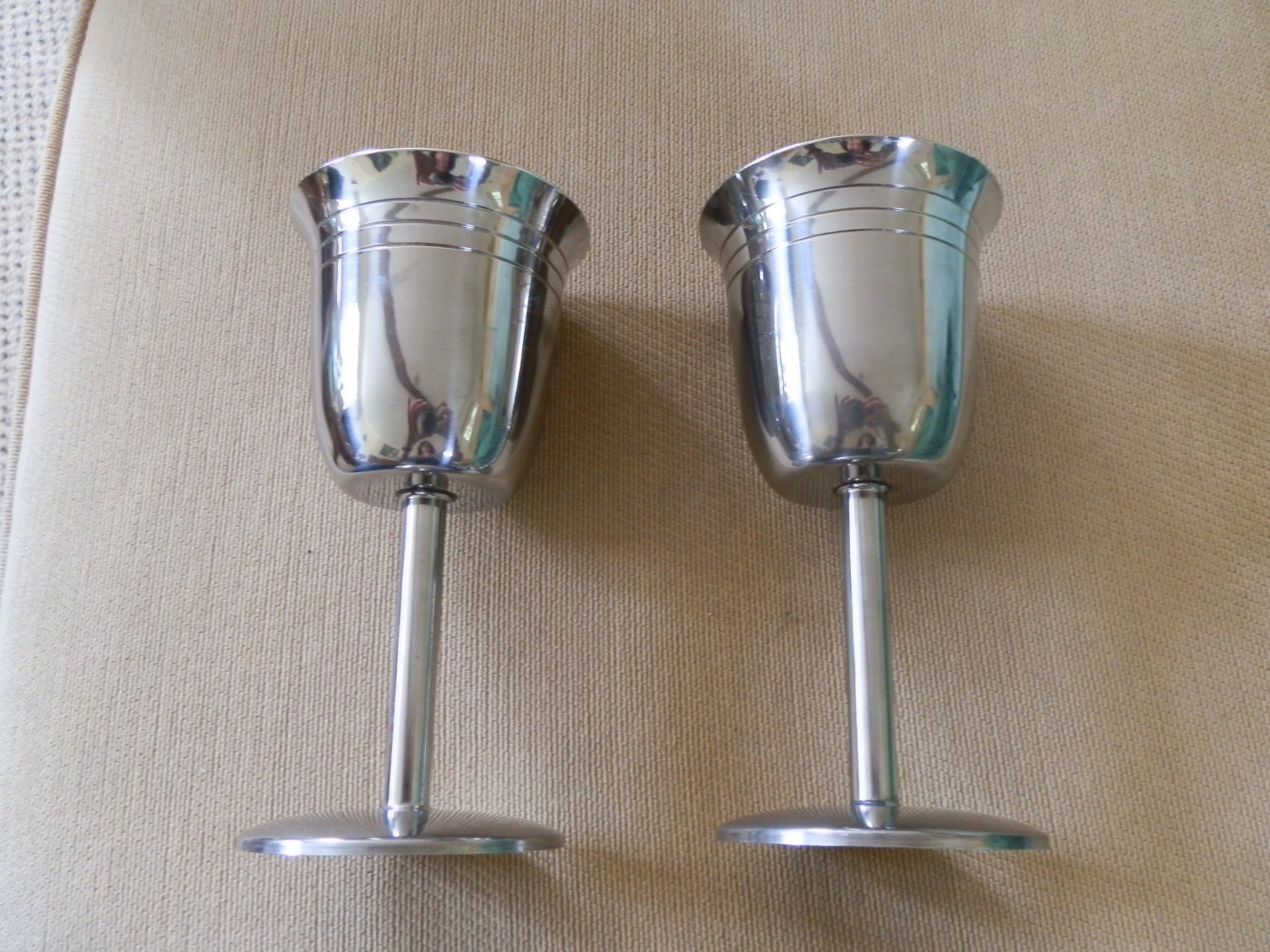Pair of Vintage Stainless Steel Wine Goblets – Haute Juice