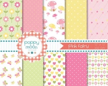 Popular items for pink digital papers on Etsy