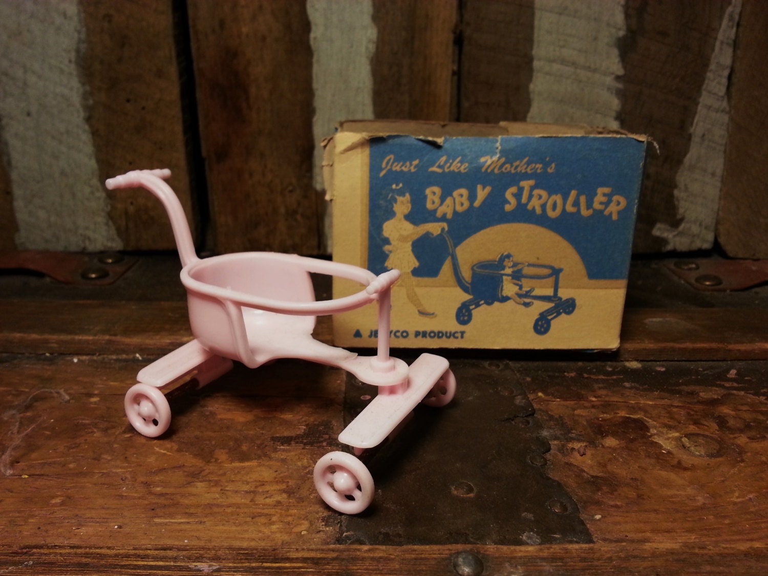 Vintage 60s 1960’s Jeryco Plastic Pink Doll House Furniture Baby ...