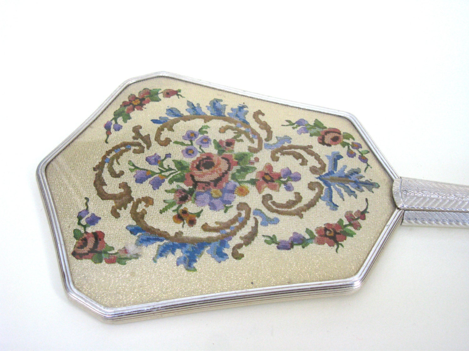 Vintage Mirror Long Handled Mirror by MissieMooVintageRoom