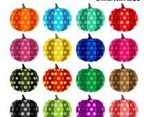 Patterned Pumpkins Digital ClipArt for Scrapbooking Card Making Cupcake ...