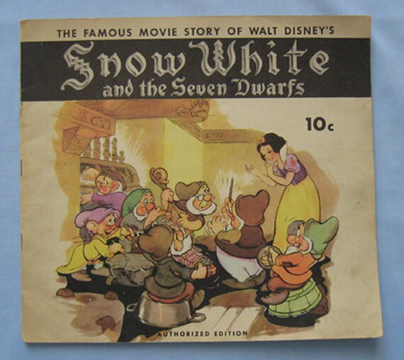 Snow White Movie Storybook 1938 Authorized Disney Edition