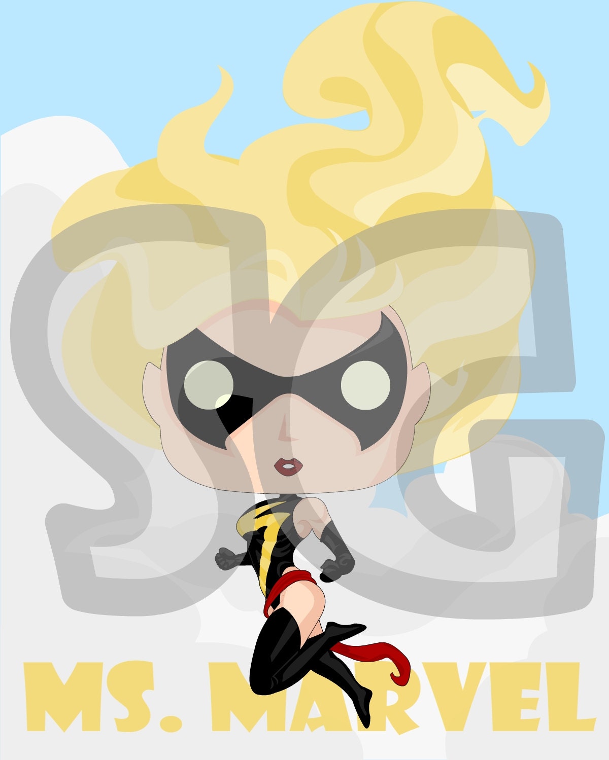Ms. Marvel Chibi Funko Pop Instant by OedinsPrintEmporium