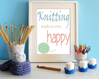 Knitting poster | Etsy