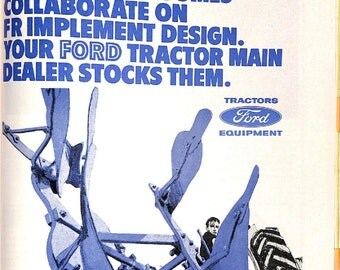 Print of Ford Tractor From Original Watercolor Art Painting