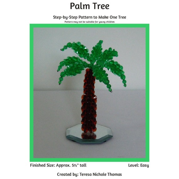 Beaded Palm Tree Beading Pattern / Tutorial PDF Step-by-Step