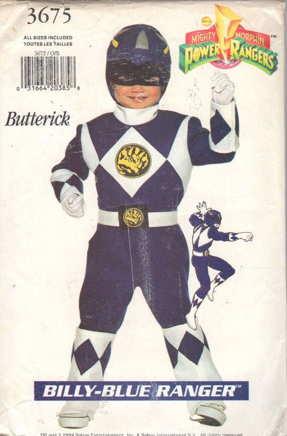 Butterick 3675 Billy Blue POWER RANGER Costume Pattern by mbchills