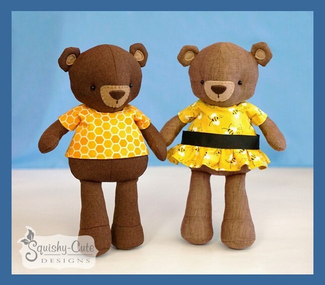 Teddy Bear Sewing Pattern PDF Bear Stuffed by SquishyCuteDesigns