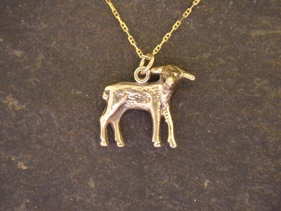 14K Gold Lamb pendant on a 14K Gold Chain.