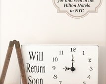 Popular items for will return sign on Etsy