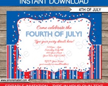 Unique july 4th invitation related items | Etsy