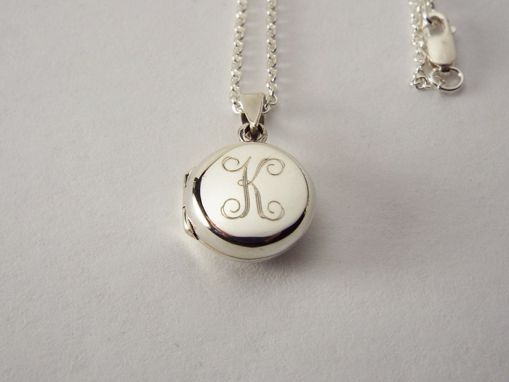 Personalized Sterling Silver Round Locket Petite 1/2 Inch